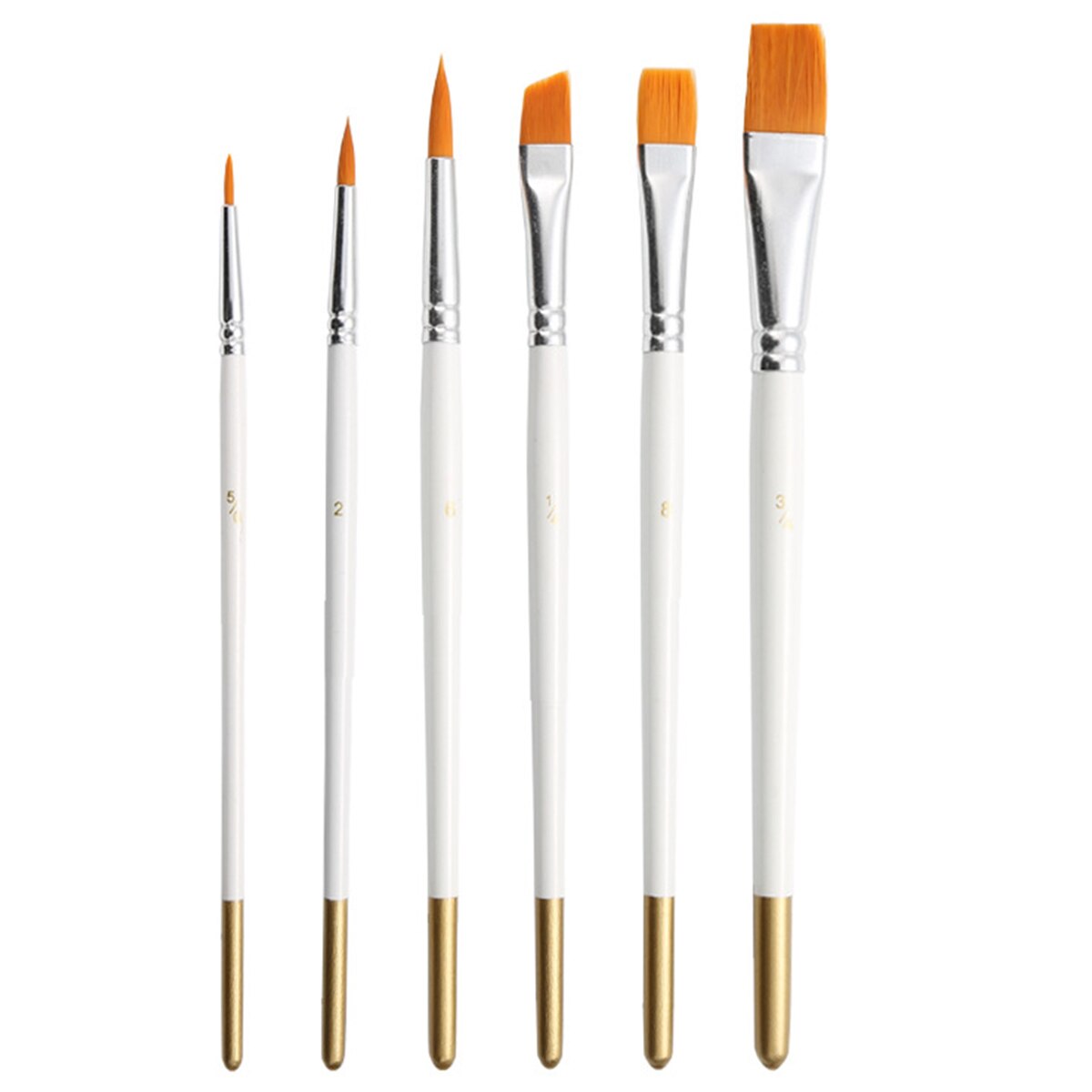 6 Stks/set Nylon Haar Olieverf Penselen Set Acryl ... – Grandado