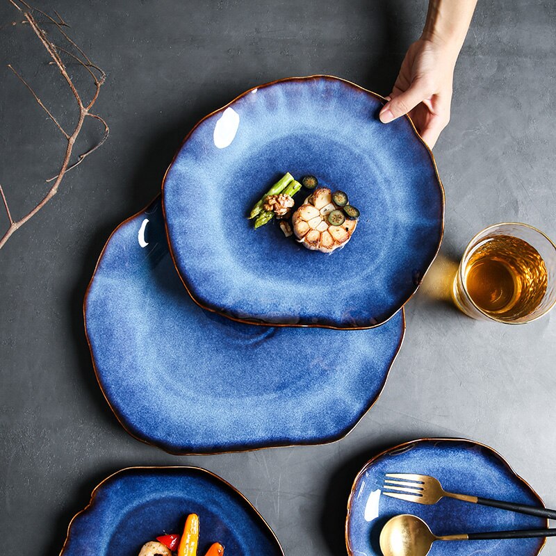 EVEROCA Japanese Ceramic Food Dish Flat Plate Pott... – Grandado