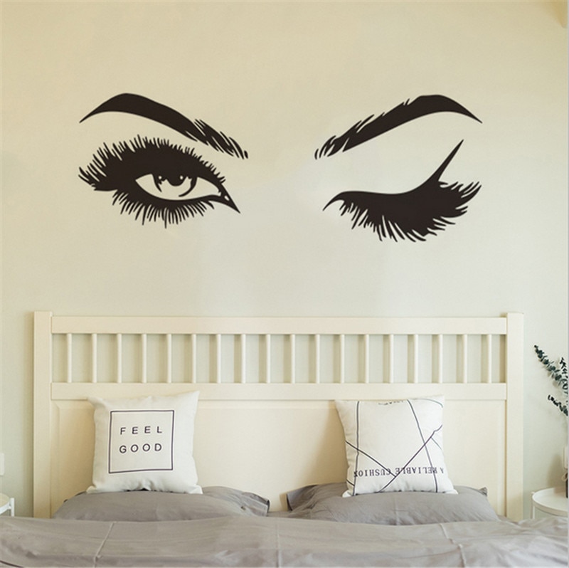Pretty sexy eyelashes make Wall Sticker Girl room ... – Grandado