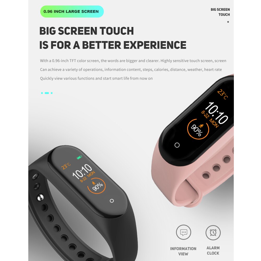 M4 Band Intelligent Watch Blood Pressure Heart Rat... – Grandado