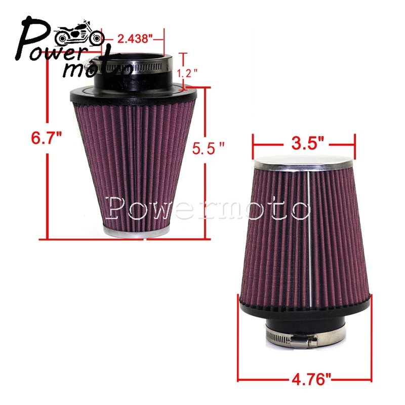 Motorcycle High Flow Air Filter Red Reusable Clean... – Grandado