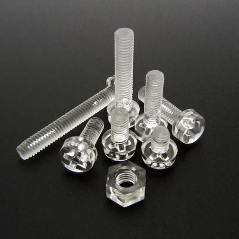 Clear Plastic Acrylic Nylon M3 Round Phillips Head... – Vicedeal