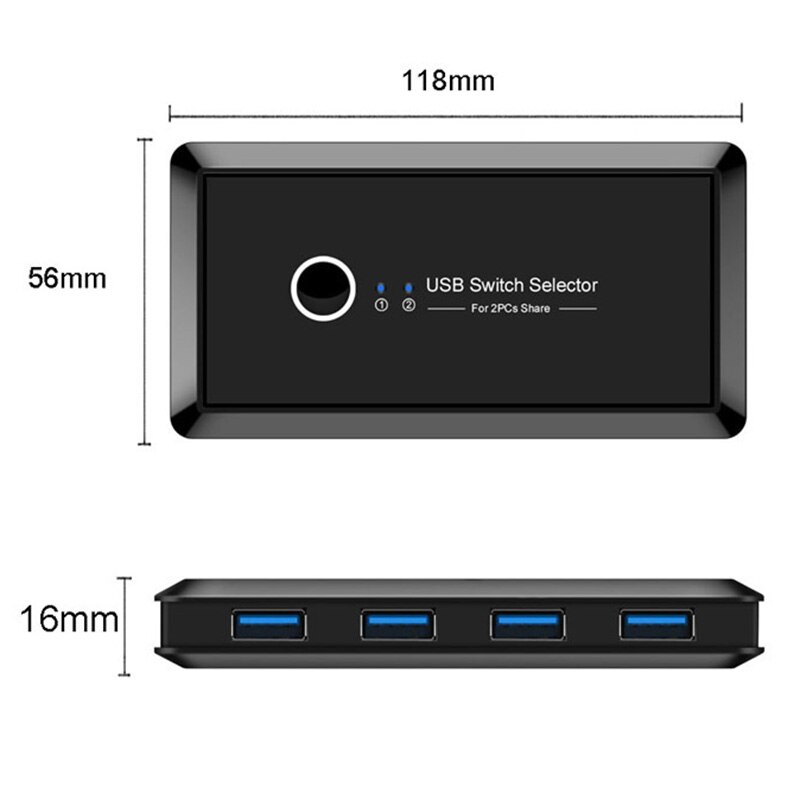 KVM Switch USB 3.0 Switch Selector 2 Port PCs Shar... – Grandado