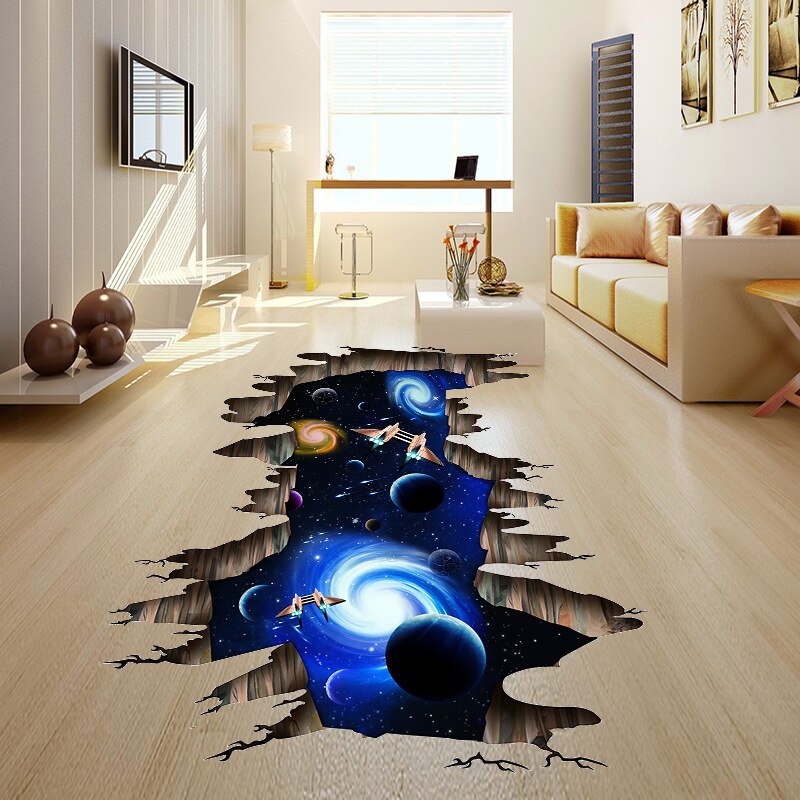 Dark Blue Dream 3D Floor Vinyl Sticker Vlam Woonka... – Vicedeal