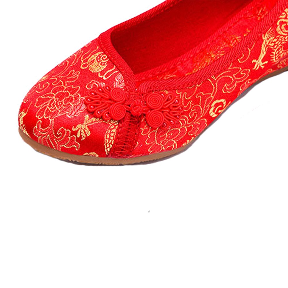 TIMETANG Women Red Flats Shoes Old Beijing Nationa... – Grandado