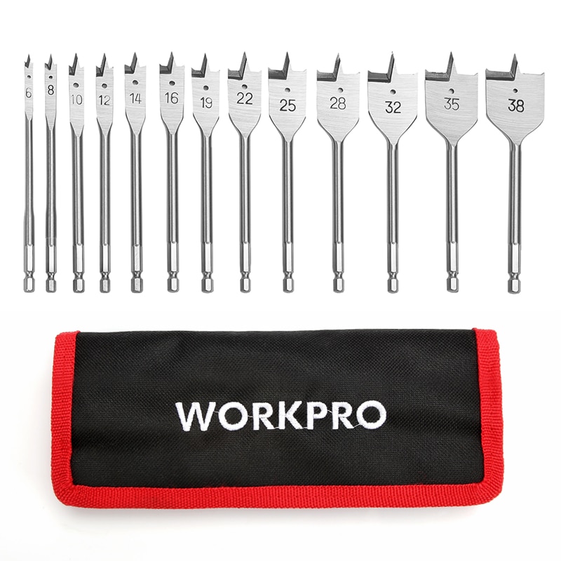 WORKPRO 13PC 6-38mm Woodworking Flat Drill Set In ... – Grandado