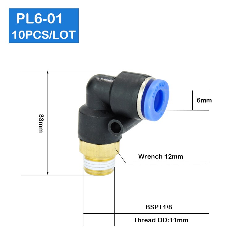 10Pcs of PL6-01, 6mm Push In One Touch Connector 1... – Vicedeal