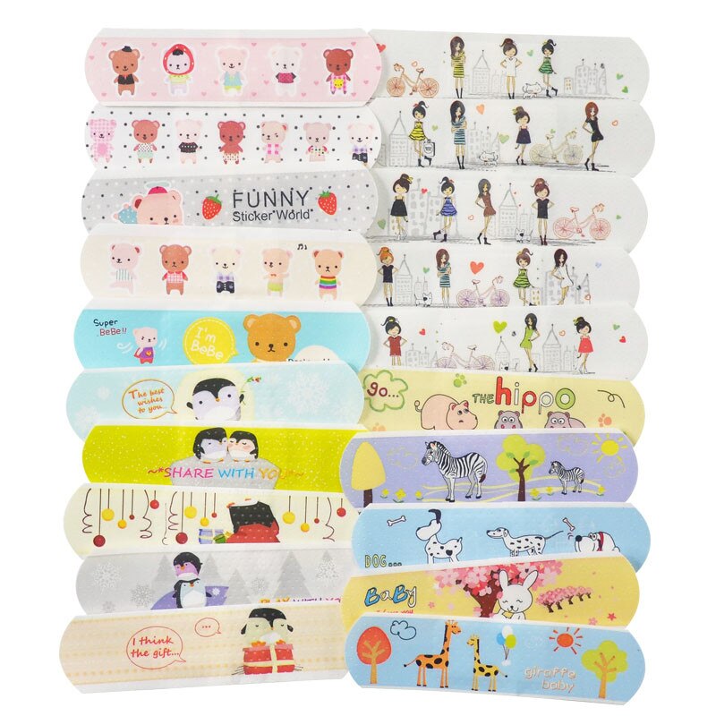 100 PCs Variety Patterns Bandages Cute Cartoon Ban... – Grandado
