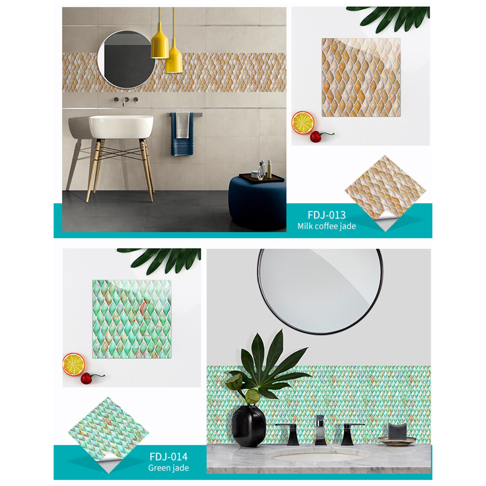 10 Stuks Zelfklevende Tegel Stickers Mozaïek 3D Mu... – Vicedeal