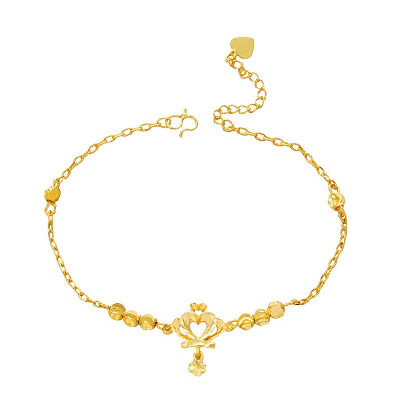 24K gold Bracelet on the leg beads Ankle Bracelets... – Grandado