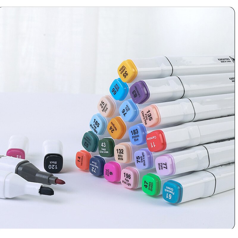 Mark Pen Kleur Sketch Art Marker Pen Dubbele Kop A... – Vicedeal