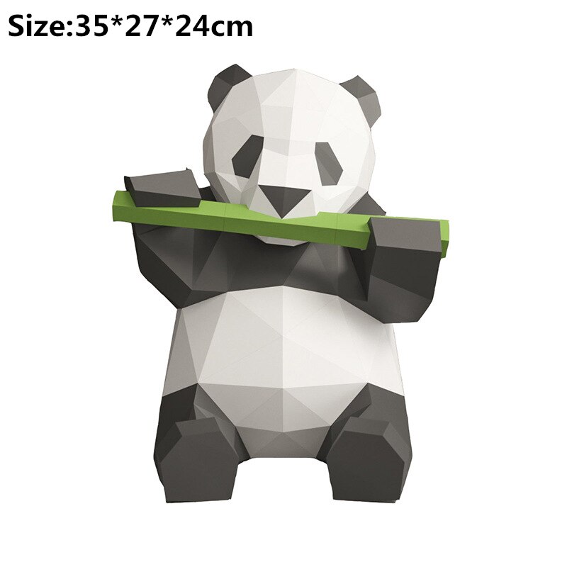 Panda Eat Bamboo 3D Paper Model Animal Papercraft ... – Grandado