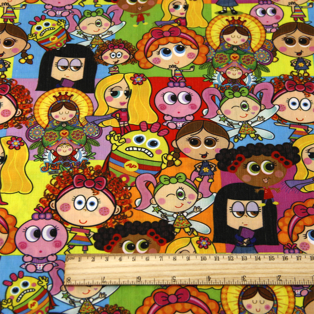 50*145cm Girls Printed Polyester Cotton Fabric for... – Grandado