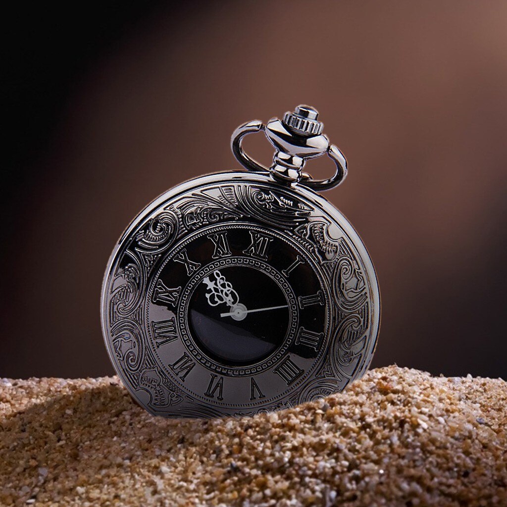 Chain Smooth steel Quartz Pocket Watch Vintage Rom... – Grandado