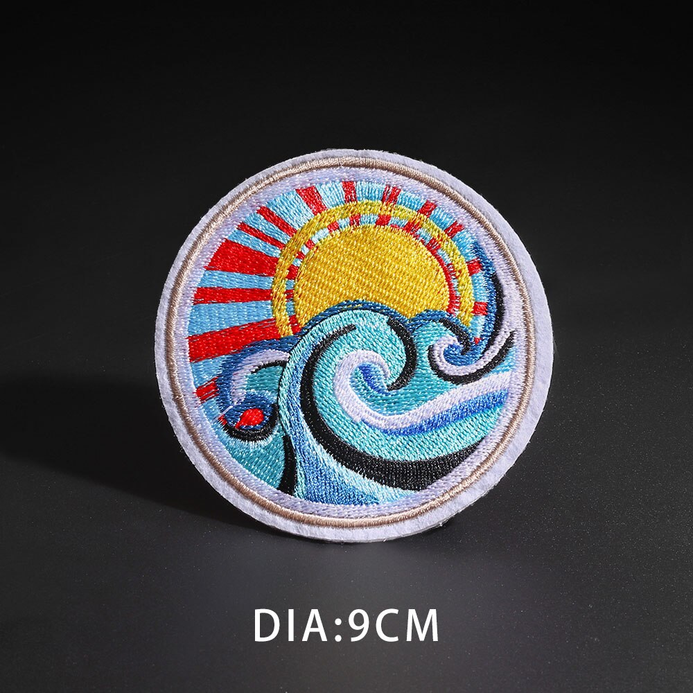 Cartoon Sea Wave Geborduurde Patches Kleding Diy S... – Vicedeal