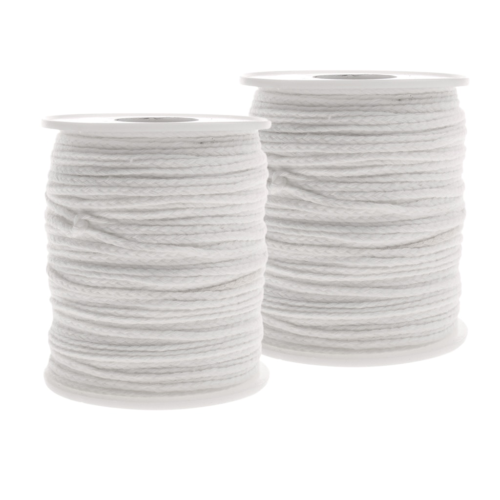 2 Rolls 61m Organic Cotton Braid Candle Wick Spool... – Grandado