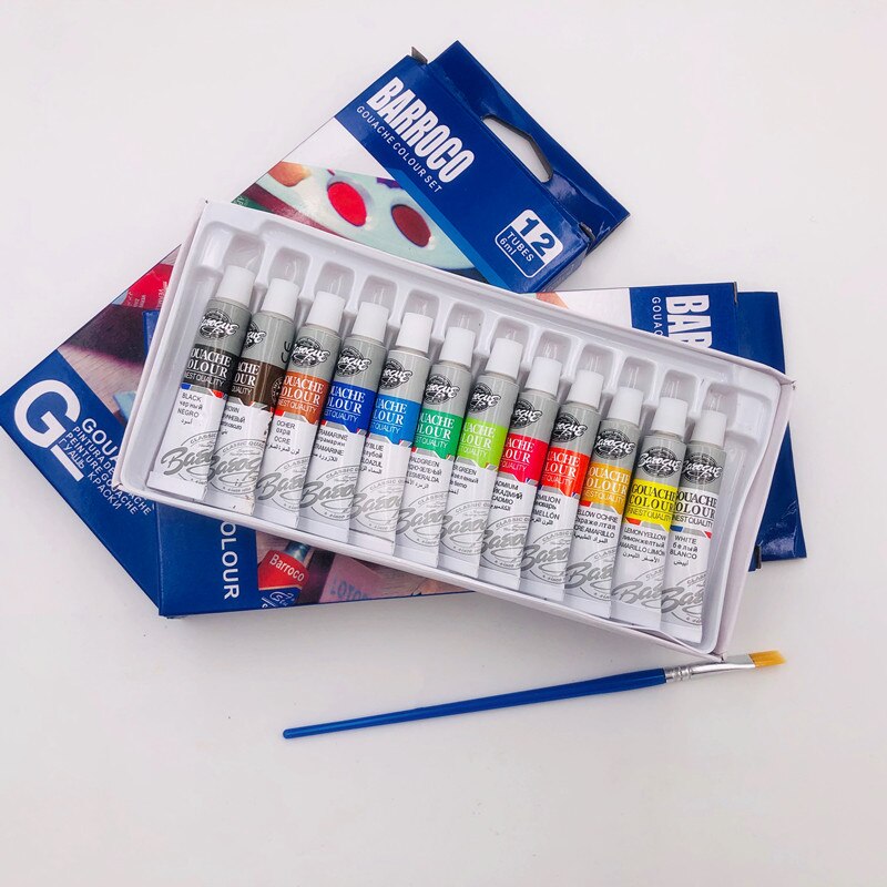 6 ML 12 Gouache Verf Set Transparante Gouache Pigm... – Grandado