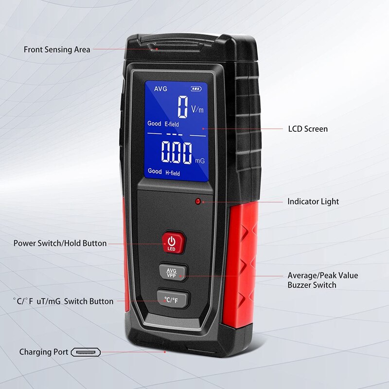 EMF Meter, Electromagnetic Radiation Detector, Rec... – Grandado