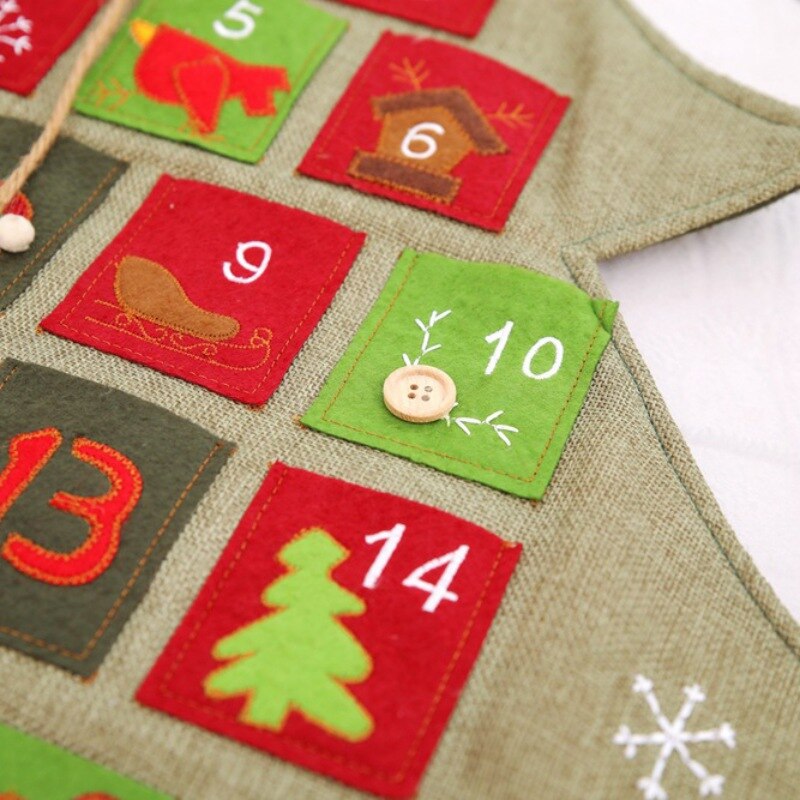 Christmas Tree Advent Countdown Calendars Linen Ha... – Vicedeal