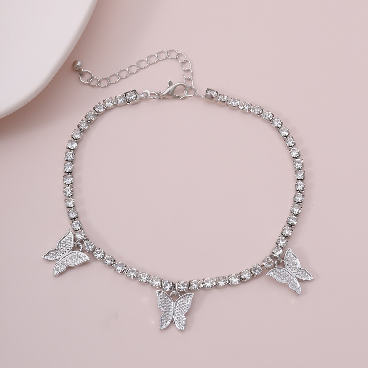 Women Rhinestone Butterfly Pendant Anklets Bracele... – Vicedeal