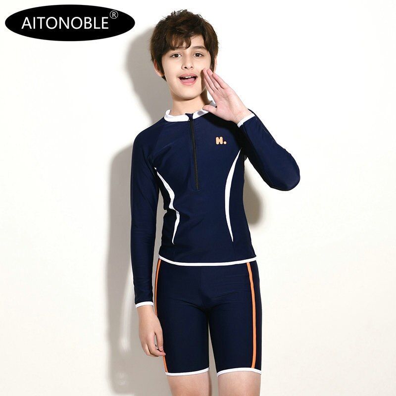Aitonoble Kids Rash Guard Years 10-15 Boys Swimwea... – Grandado