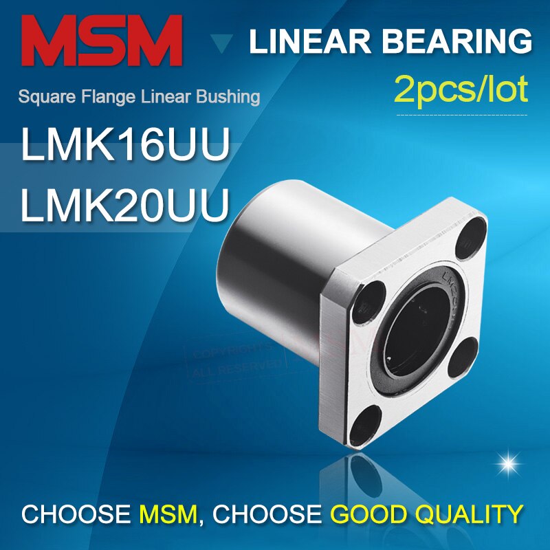 2Pcs LMK16UU(16X28X37)/ LMK20UU(20X32X42) vierkant... – Vicedeal