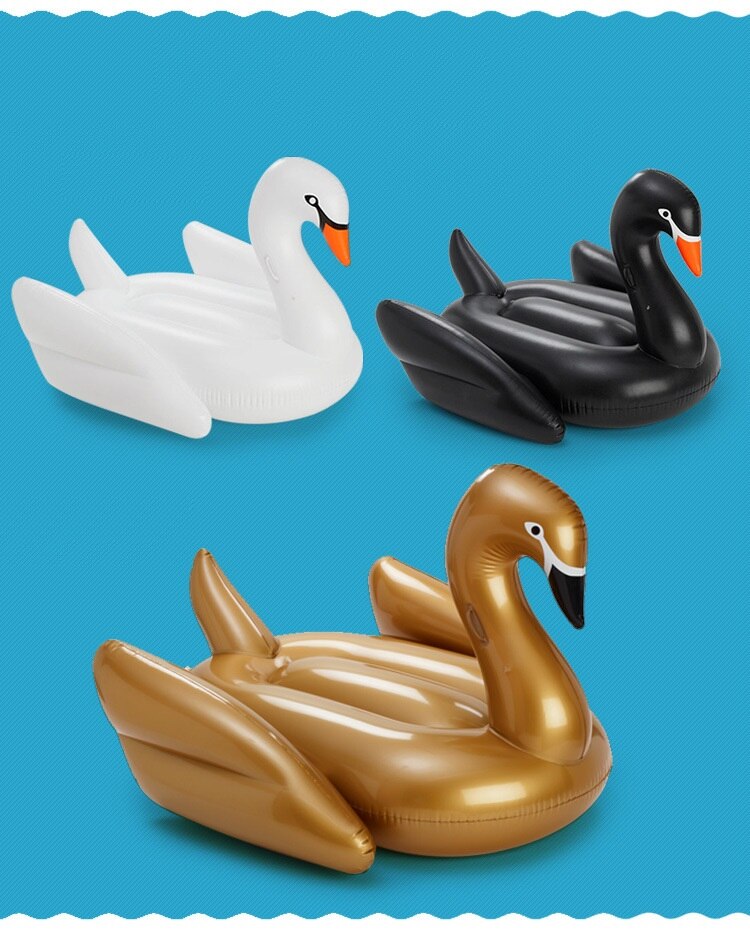 Black Swimming Ring Giant Swan Inflatable Ride-On ... – Vicedeal