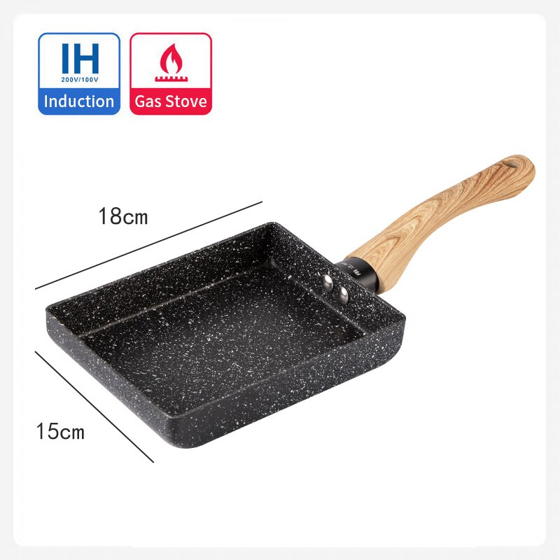 Stegepande tamagoyaki omelet sort non-stick gryde ... – Grandado
