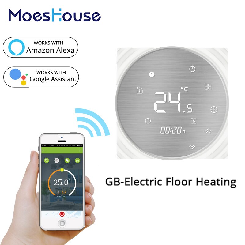 Wifi smart termostat elektrisk gulvvarme smart lif... – Grandado