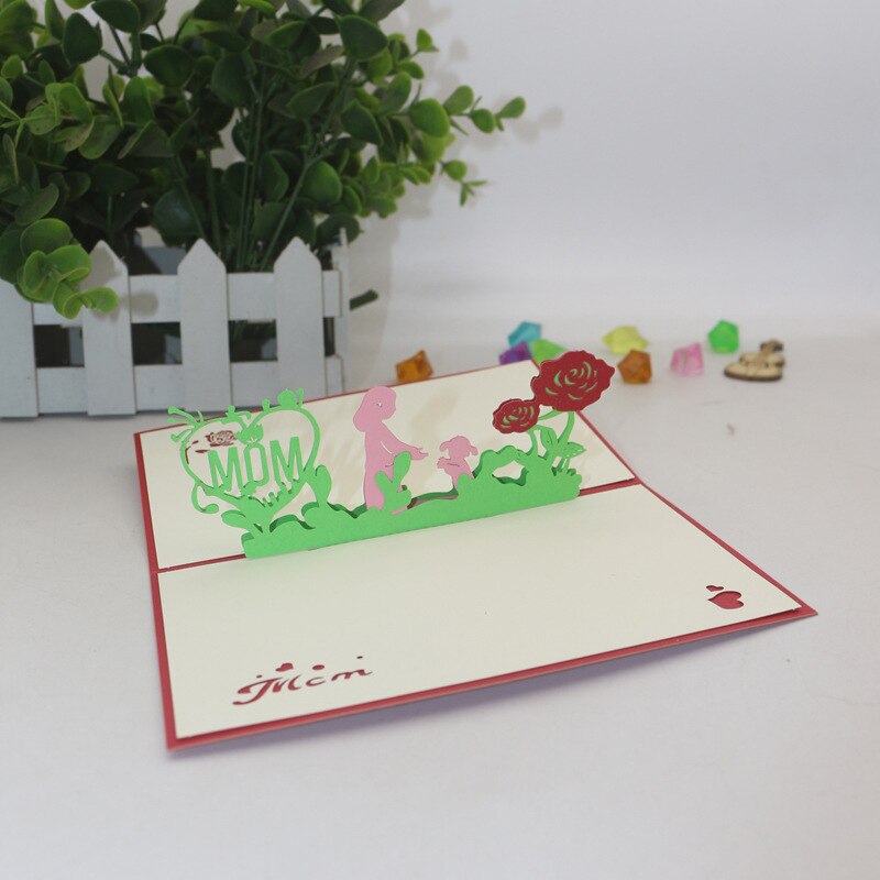 3D Handmade Mother and Daughter I LOVE MOM Paper G... – Grandado