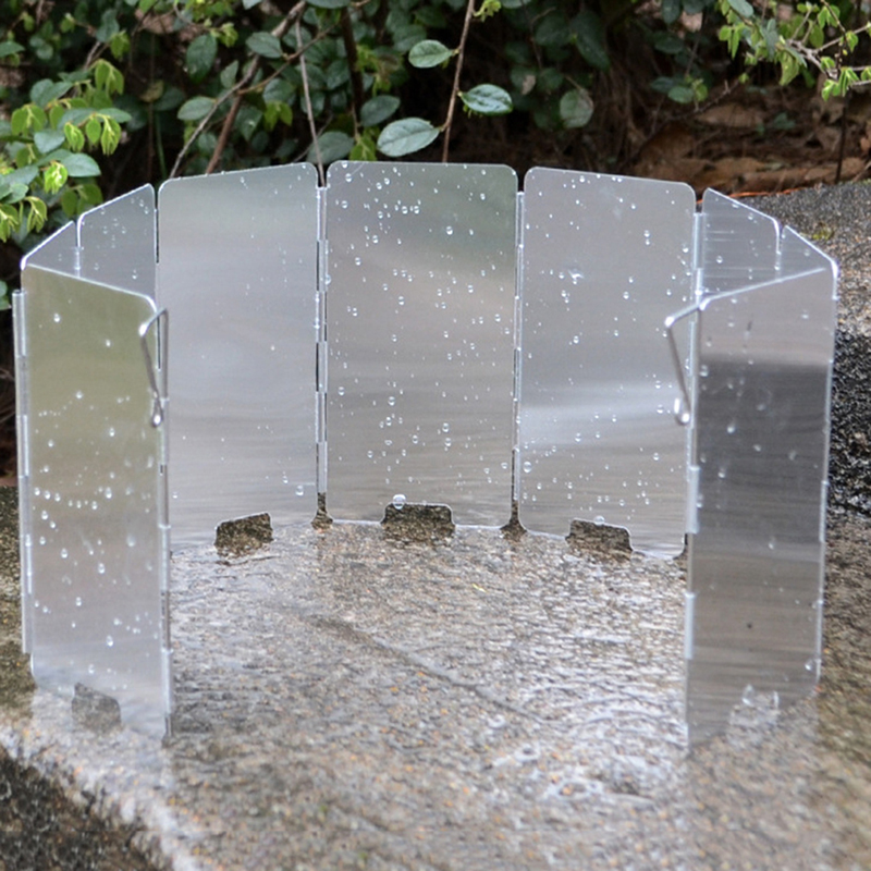 9 plates Fold Camping Cooker Gas Stove Wind Shield... – Grandado