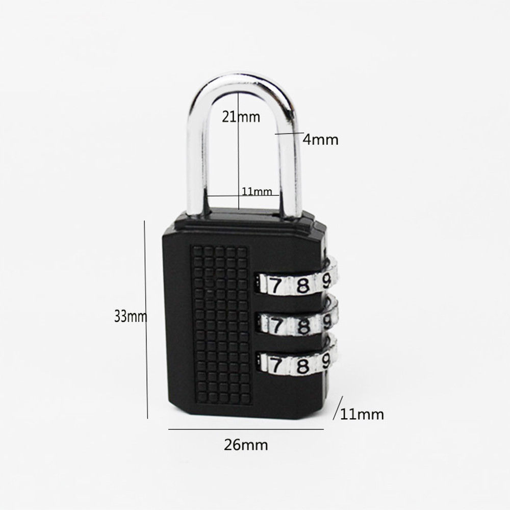 3 Digit Resettable Combination Padlock luggage cas... – Vicedeal
