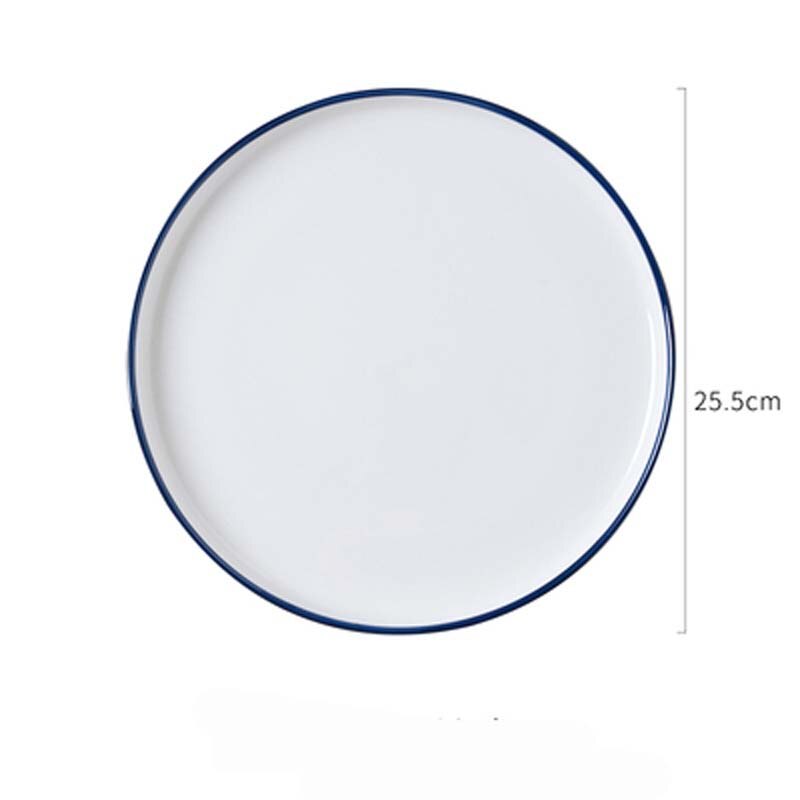 Nordic Simple Stroke Flat Plate Ceramic Dinner Pla... – Grandado