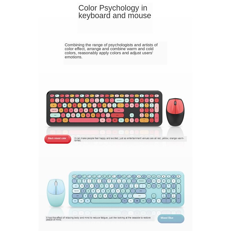 Keyboard and Mouse Wireless Color Lipstick Round H... – Grandado
