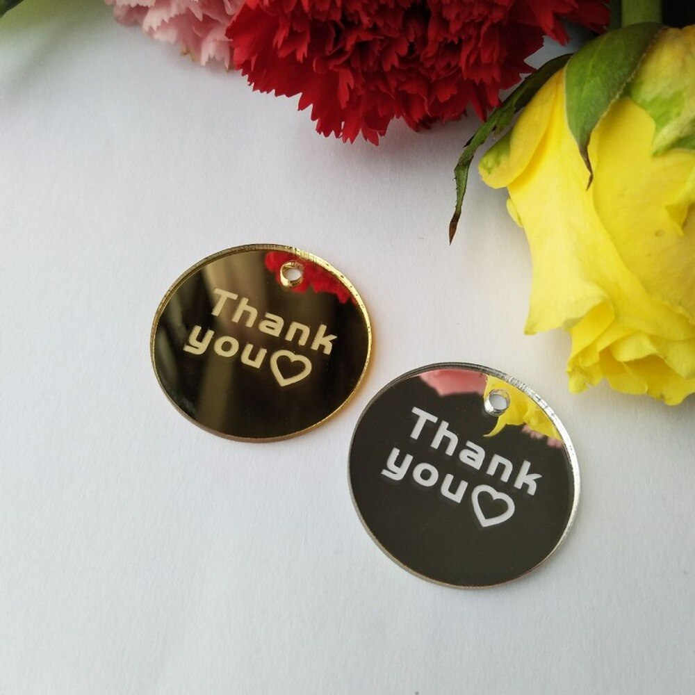Acrylic Mirror Thank You Tags,Custom Mirror Engrav... – Vicedeal