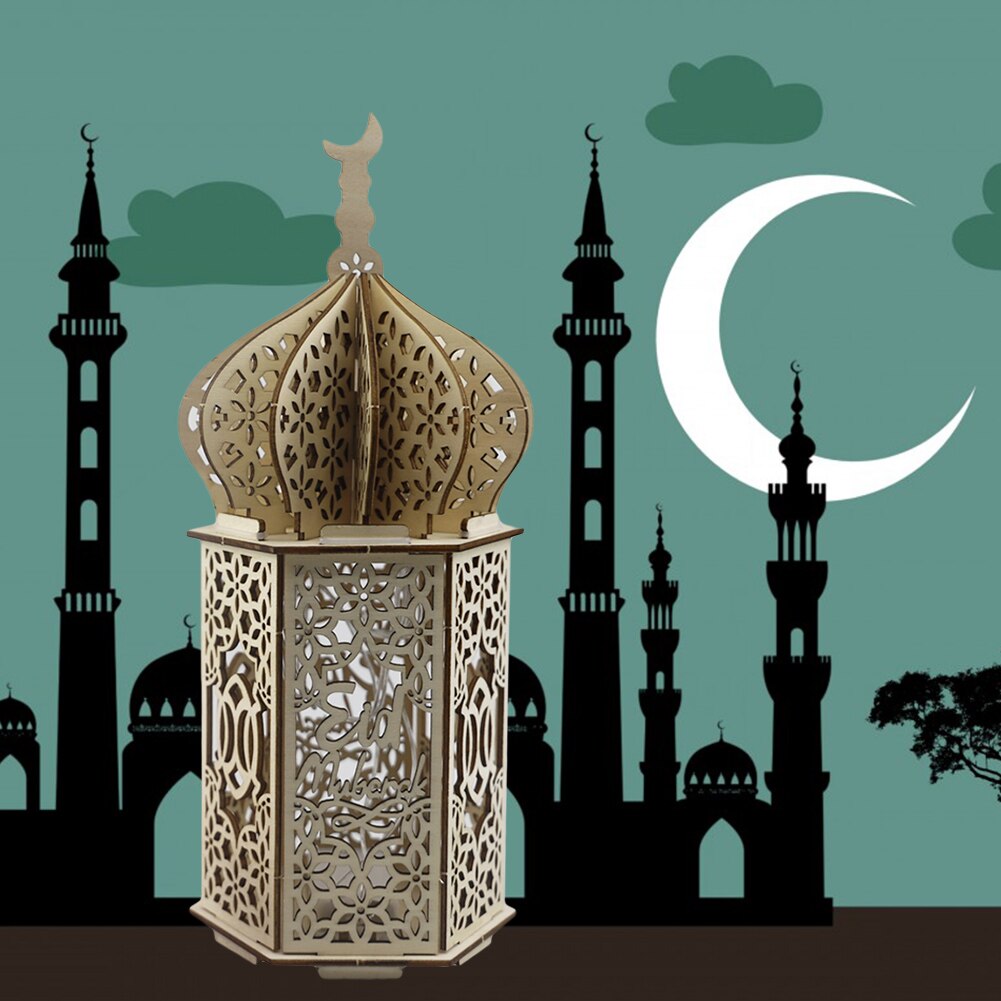Islam Eid Ramadan lights box Light Wooden Assemble... – Grandado