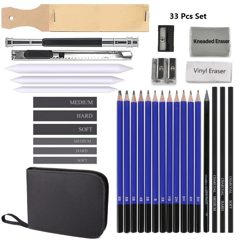 33 Pcs Sketch Drawing Pencil Set Beginners Drawing... – Grandado