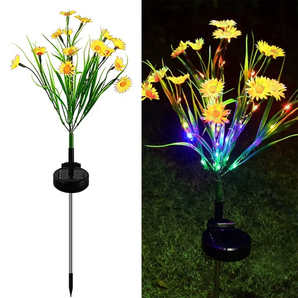 Solar Daisy Flower Light Outdoor Waterproof Garden... – Grandado