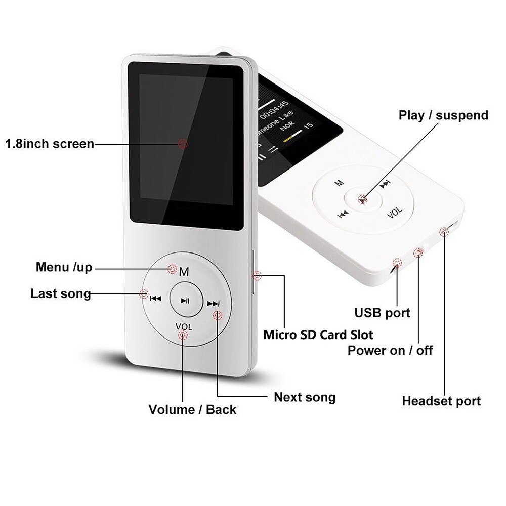 Mini reproductor MP3 MP4 portátil, pantalla LCD, R... – Grandado