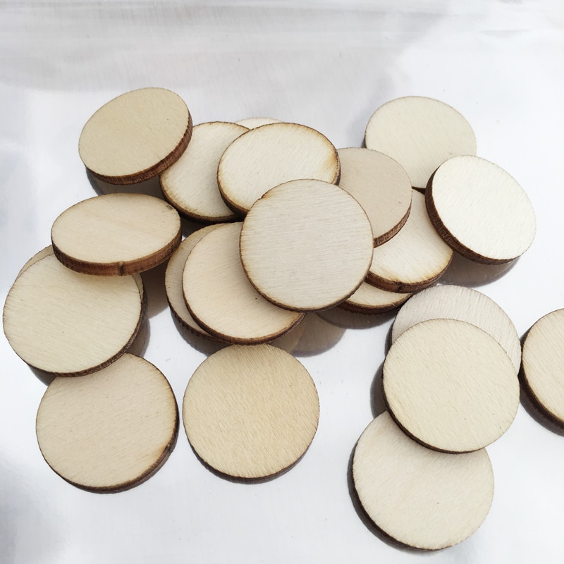 100 Pcs Blank Stukken Hout Slice Ronde Onvoltooide... – Grandado