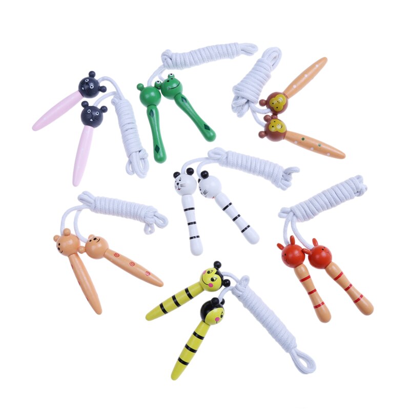 Children's Cartoon Animal Wooden Skipping Rope Kin... – Grandado