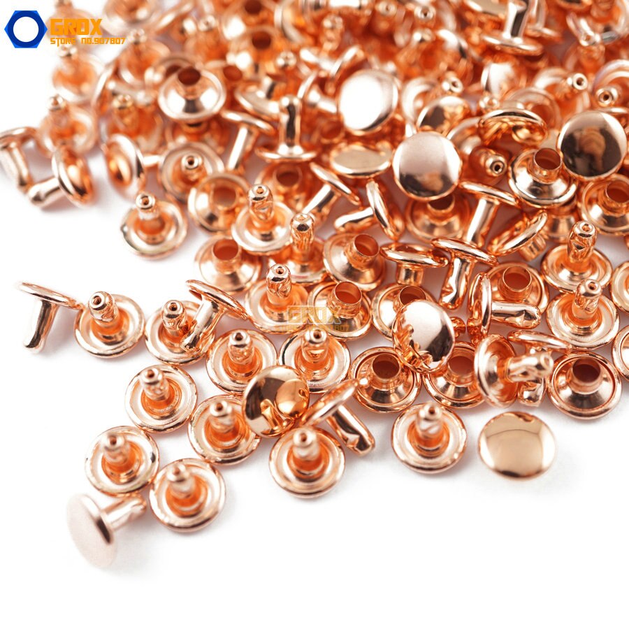 350 set 8*6mm Rose Goud Dubbele Cap Ronde Rapid Ri... – Vicedeal