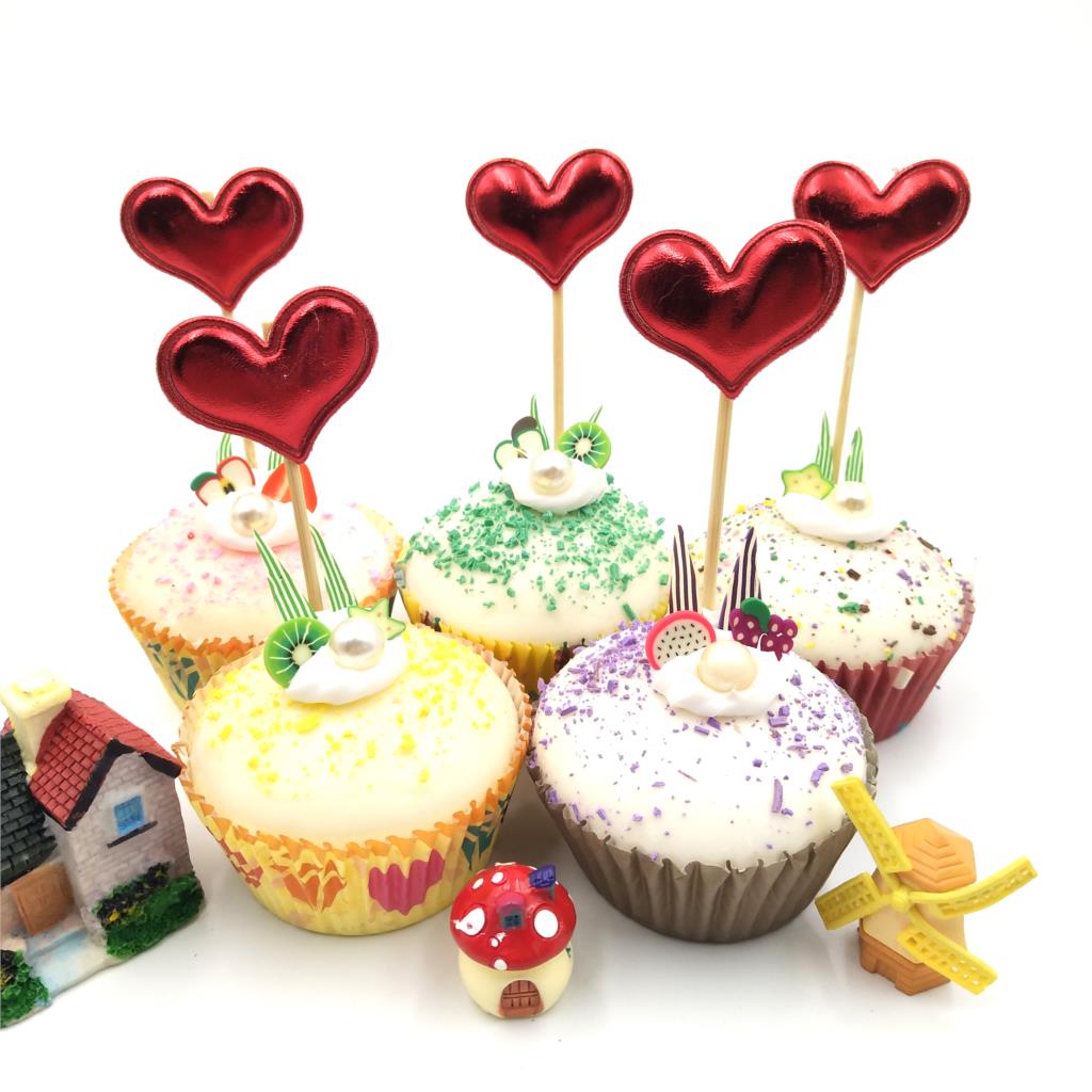 5 Stks/set Rood Hart Gelukkige Verjaardag Cupcake ... – Vicedeal