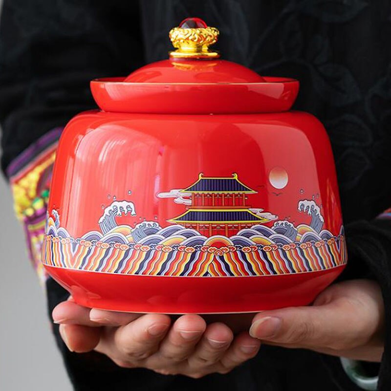 Chinese Style Ceramic Tea Caddy Green Tea Storage ... – Grandado