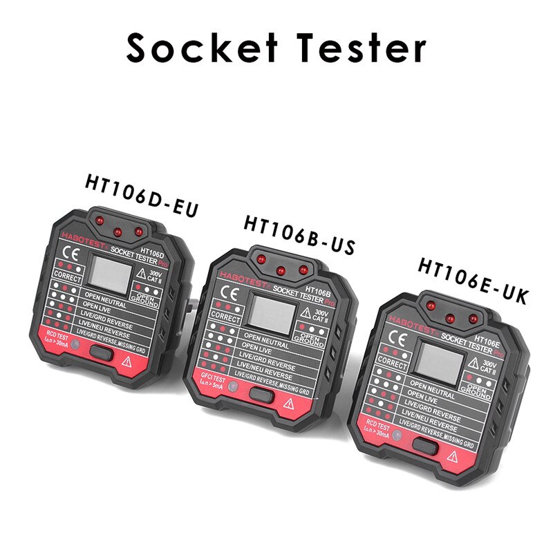 Electric Mains Fault Checker Socket Tester Digital... – Grandado