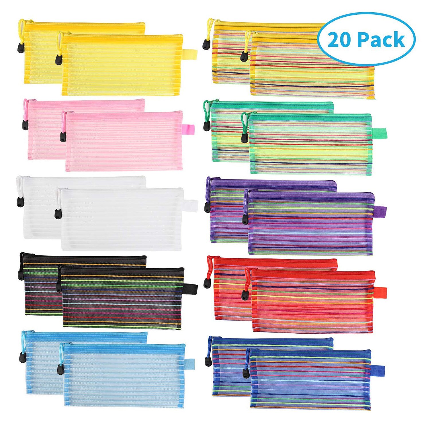 20Pcs A6 Document Zakken Transparante Streep Papie... – Grandado