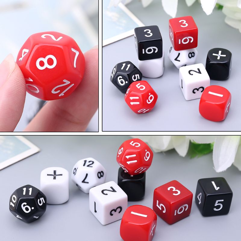 9pcs/set Addition Subtraction Symbol Dice Beads Nu... – Grandado