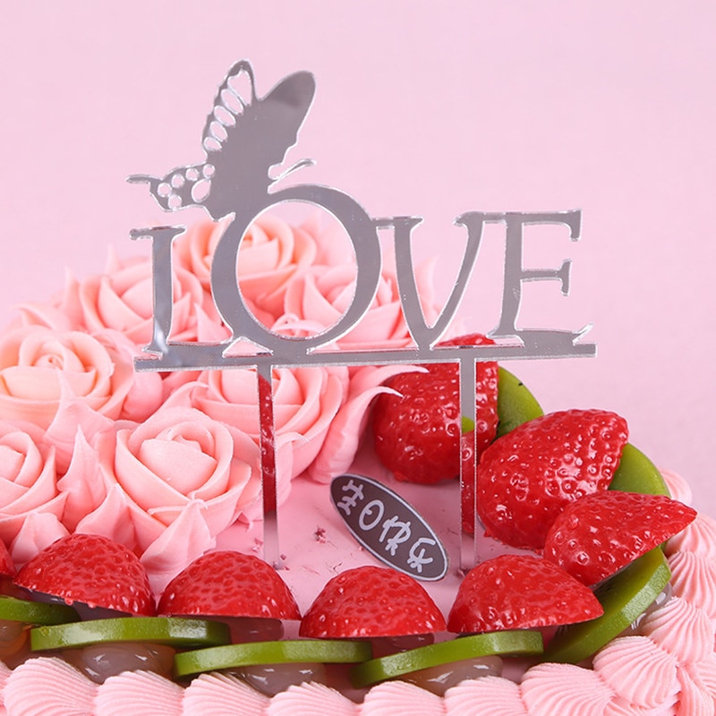 1 Pcs Vlinder Liefde Wedding Cake Topper Acryl Gel... – Grandado