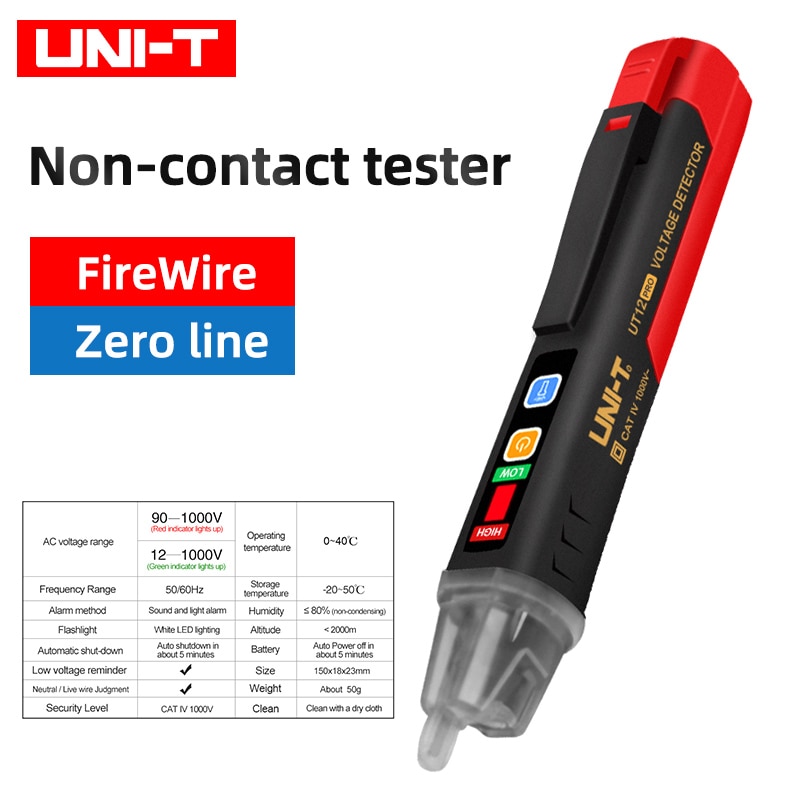 UNI-T UT12D 24V-1000V non-contact AC voltage test ... – Grandado