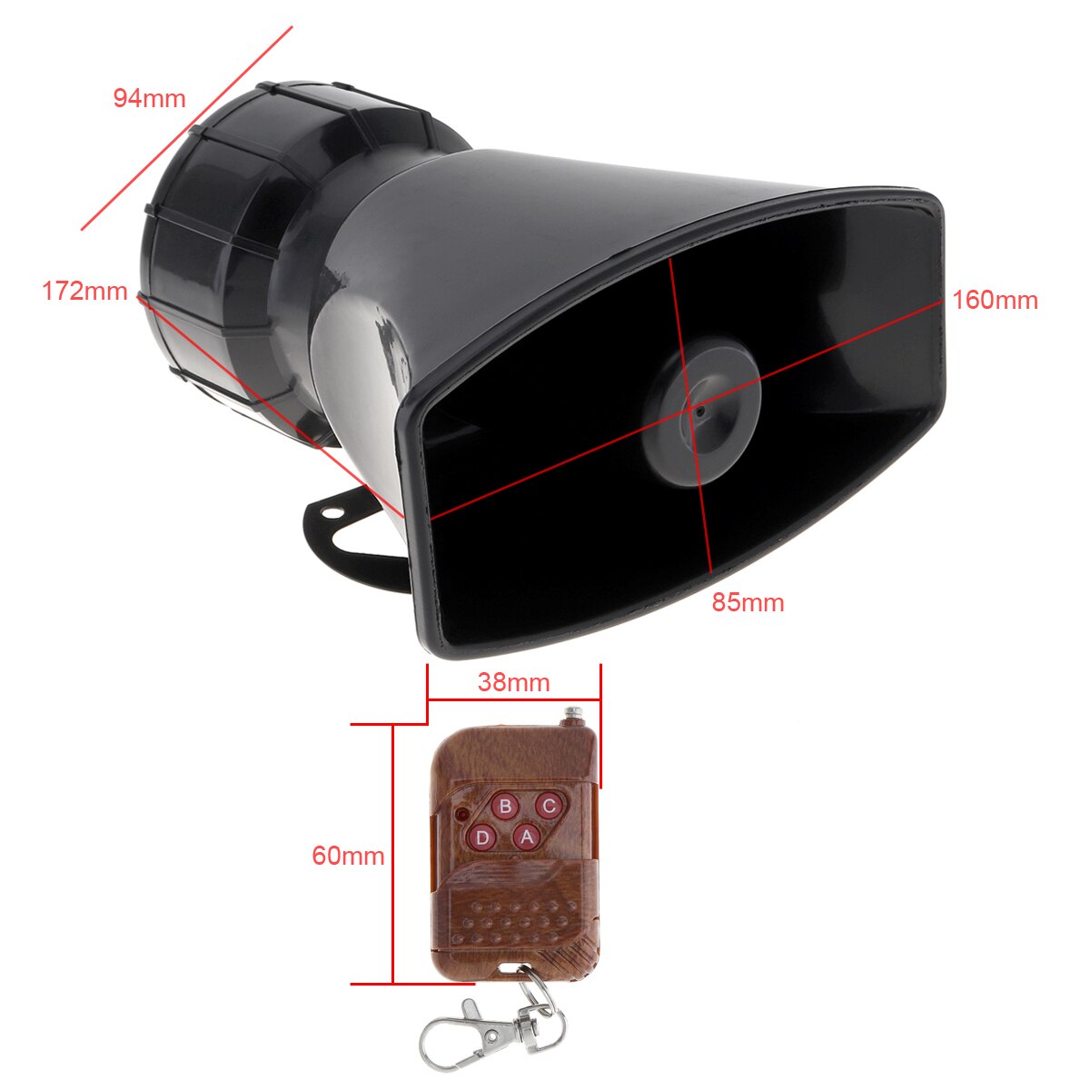 100W 12V 7 Geluid Luid Auto Waarschuwing Alarm Pol... – Vicedeal